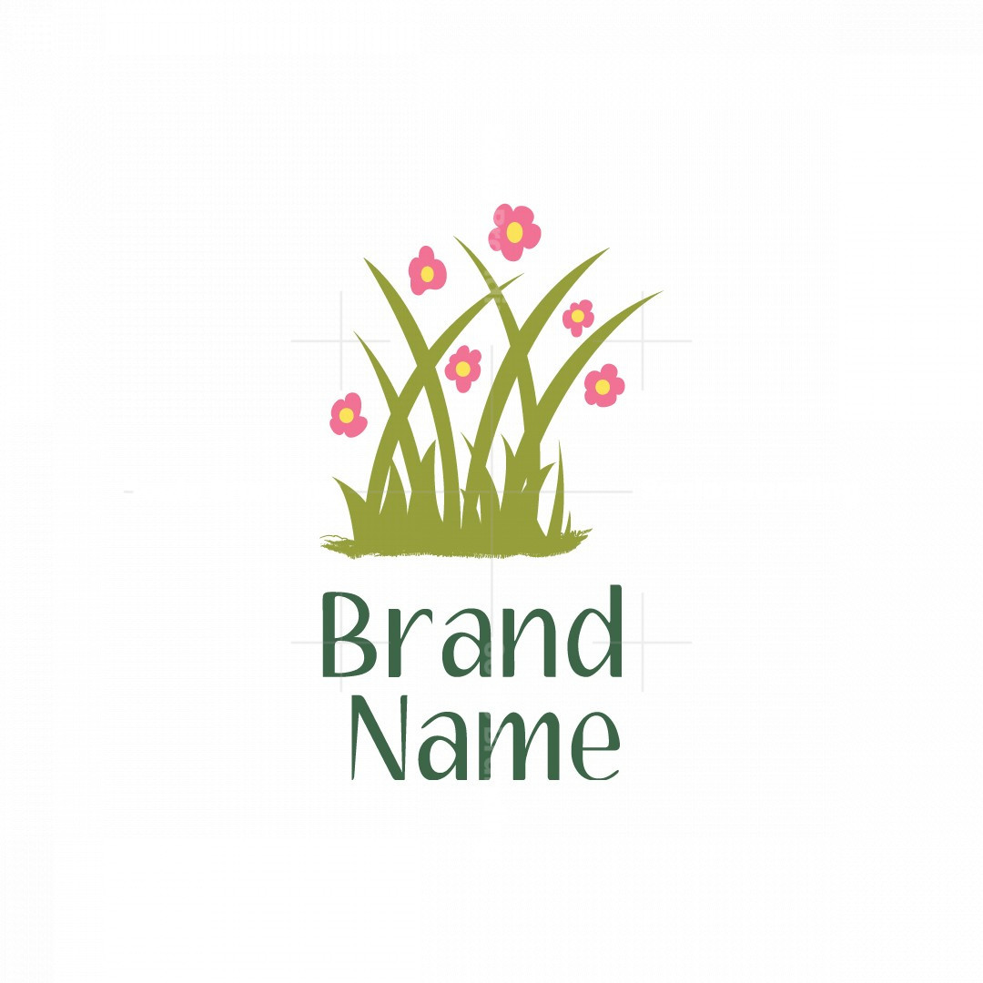 Green Grass And Flowers Logo | Scalebranding