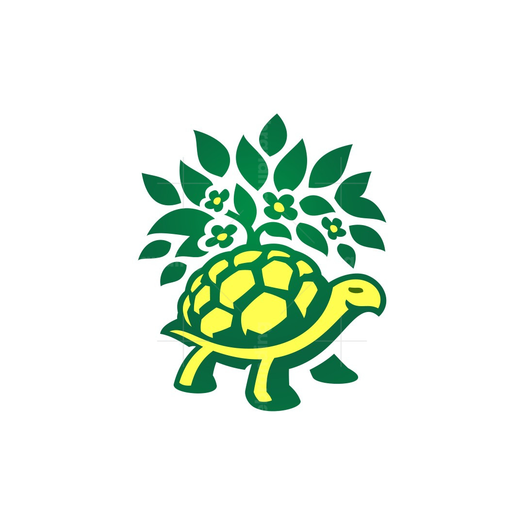 Green Happy Tree Turtle Logo | Scalebranding