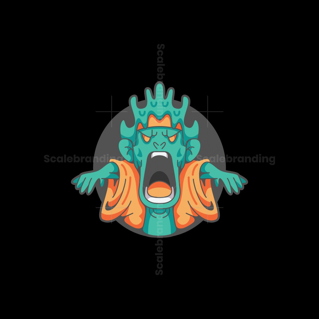 Green Zombie Scream Logo | Scalebranding