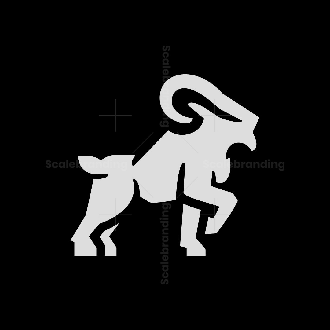Big Cool Mountain Goat Logo Grey Mountain Goat Logo | Scalebranding
