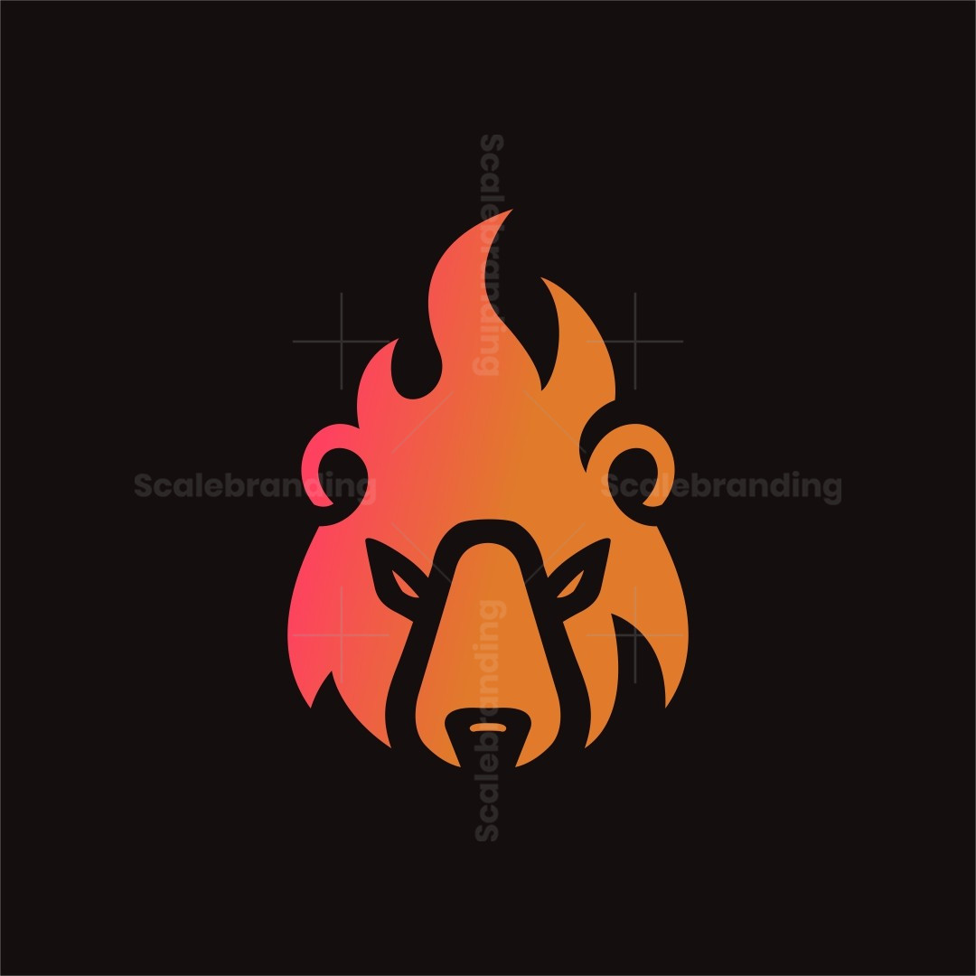 Grizzly Fire Bear Logo | Scalebranding