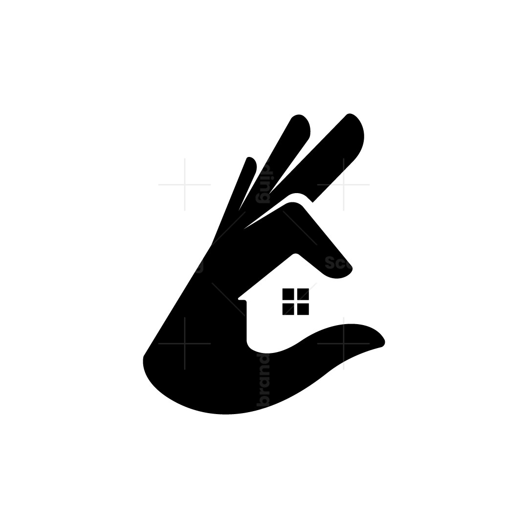 Hand Home Negative Space Logo | Scalebranding
