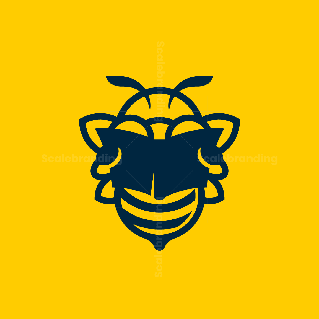 Fun playful happy cute bee reading a book logo | Scalebranding