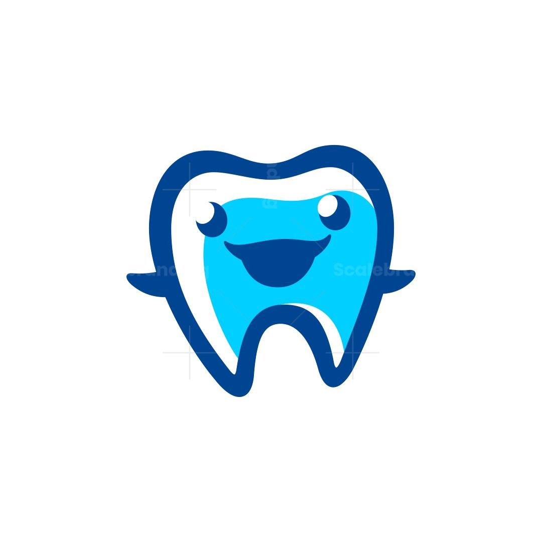 Happy blue tooth pediatric dentist Logo | Scalebranding