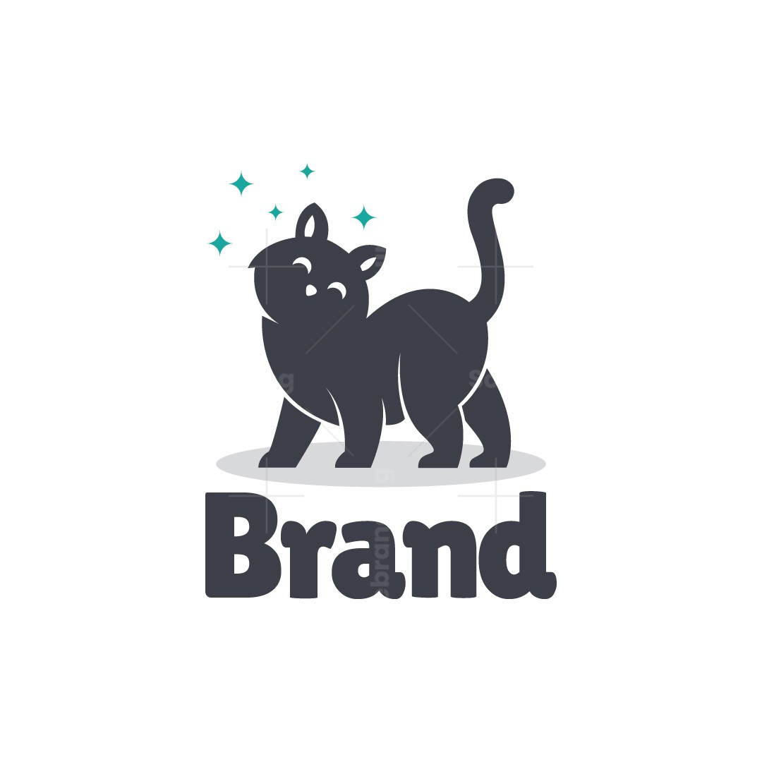 Smiling Cat Logo Playfull Happy Cat And Dog Logo