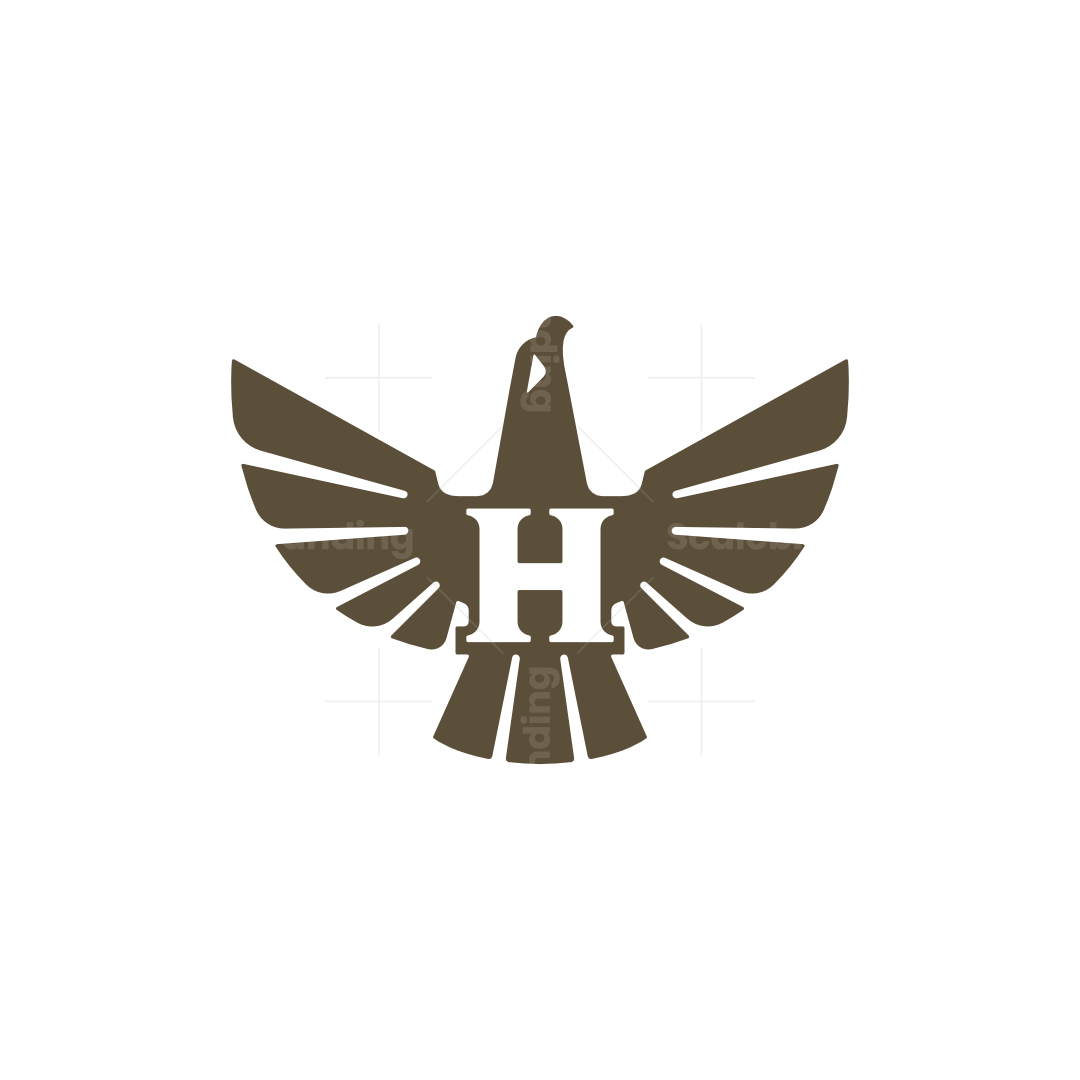Elegant H hawk negative space logo | Scalebranding