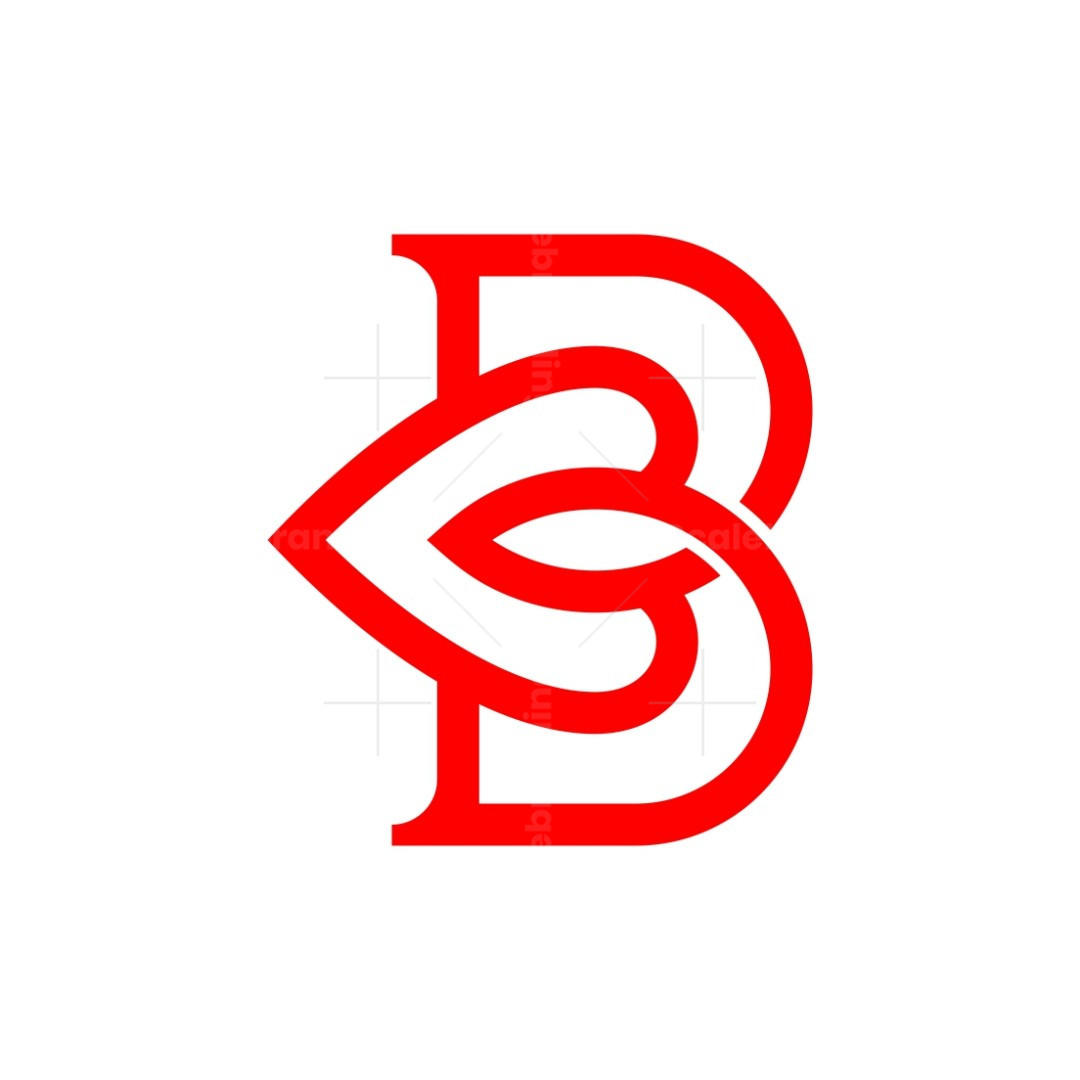 B Alphabet In Heart I Love B Heart B Letter B' Sticker