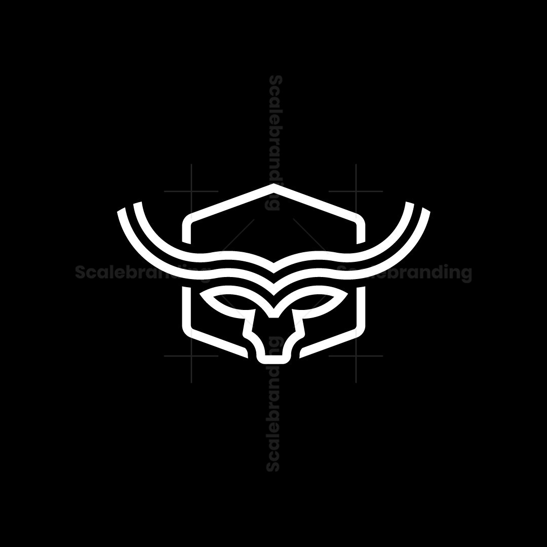 Simple Hexagonal Bull Line Logo | Scalebranding