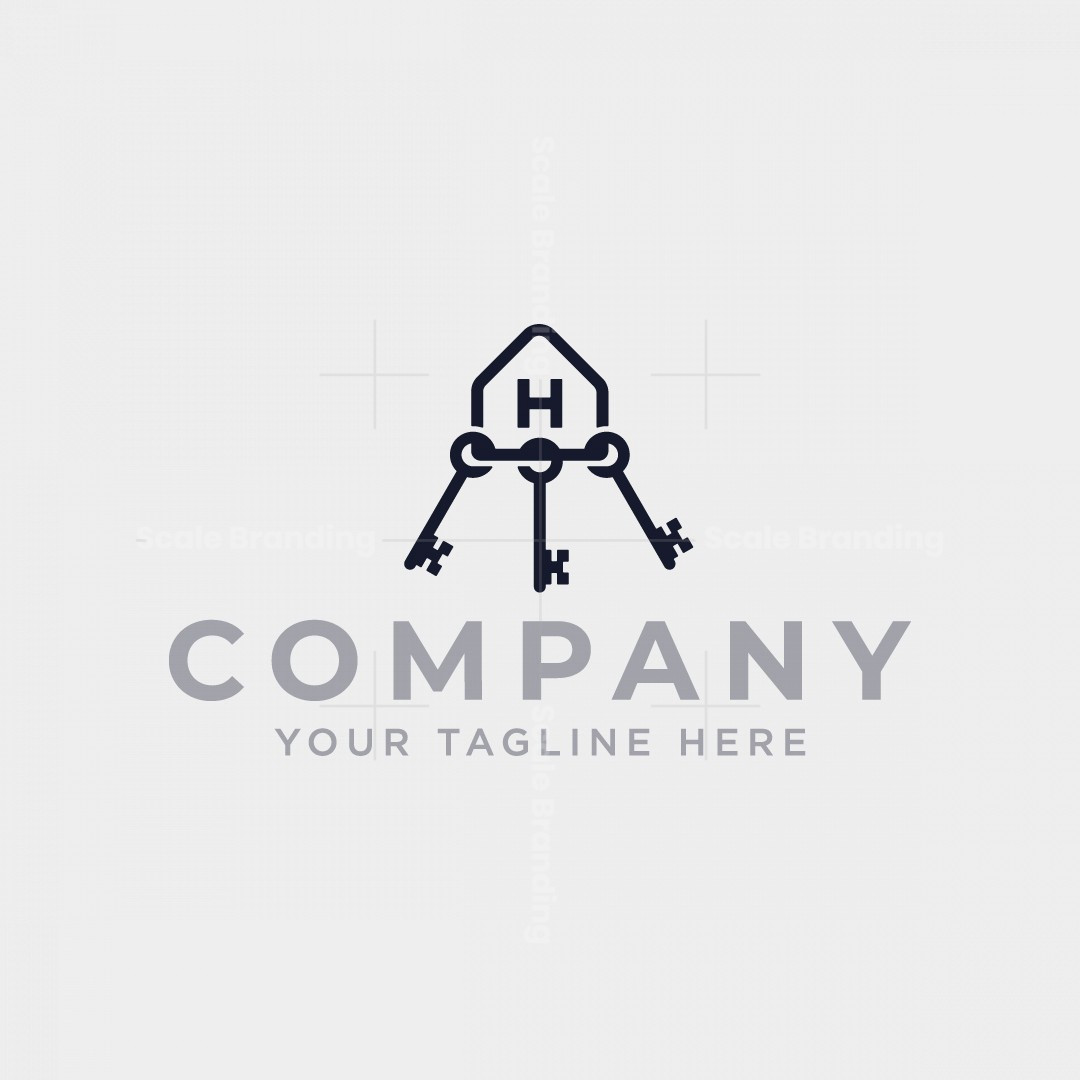 Home Triple Key Modern Logo | Scalebranding