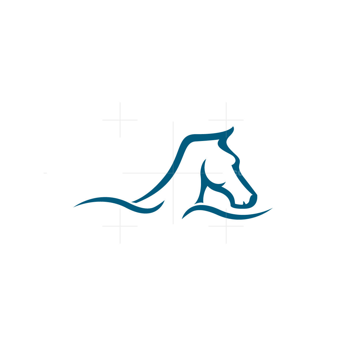 Blue Stylized Horse Logo Horse Head Logo | Scalebranding