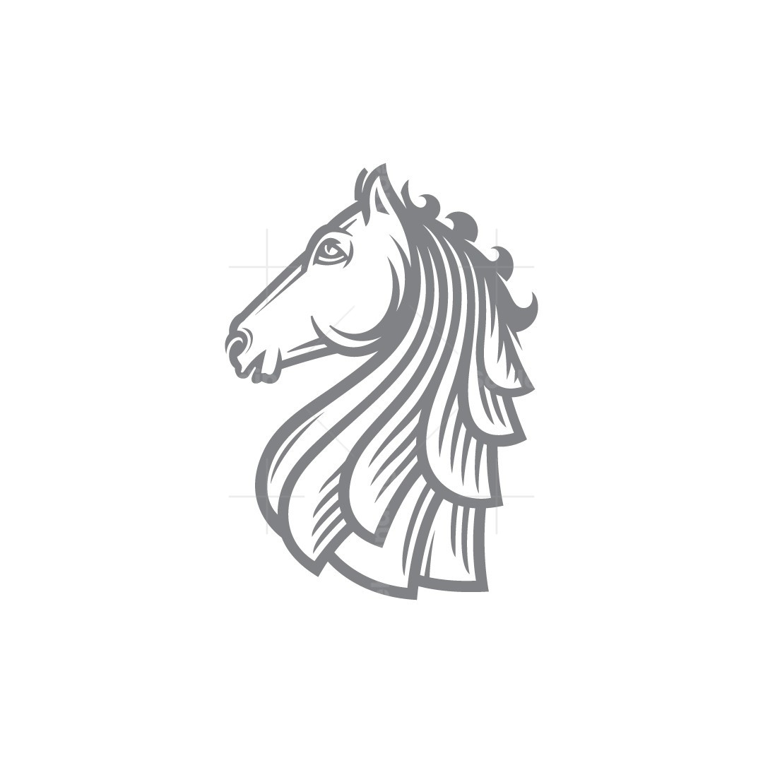 Horse Head Stylish Mane Logo | Scalebranding