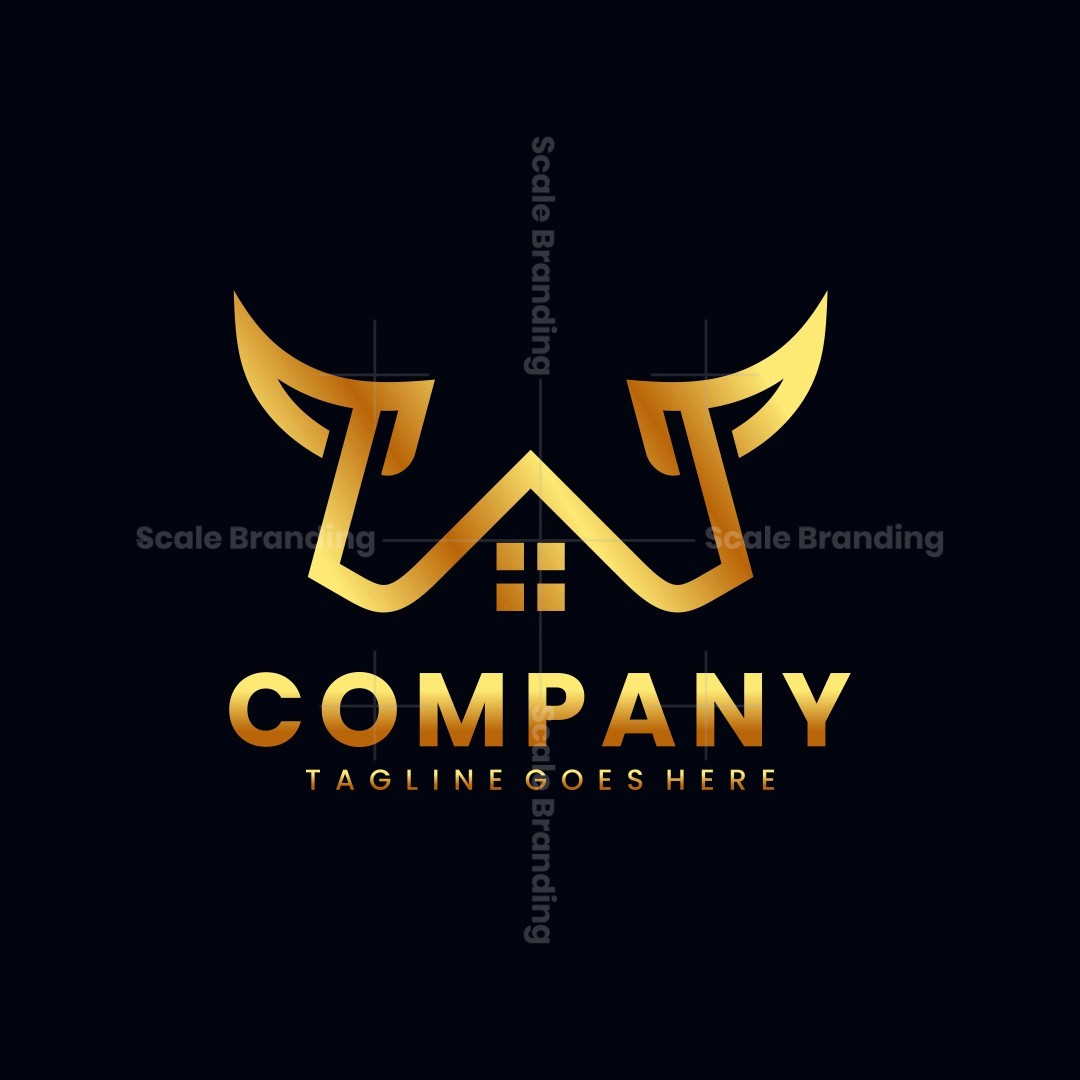 Elegant House Twin Bull Logo | Scalebranding