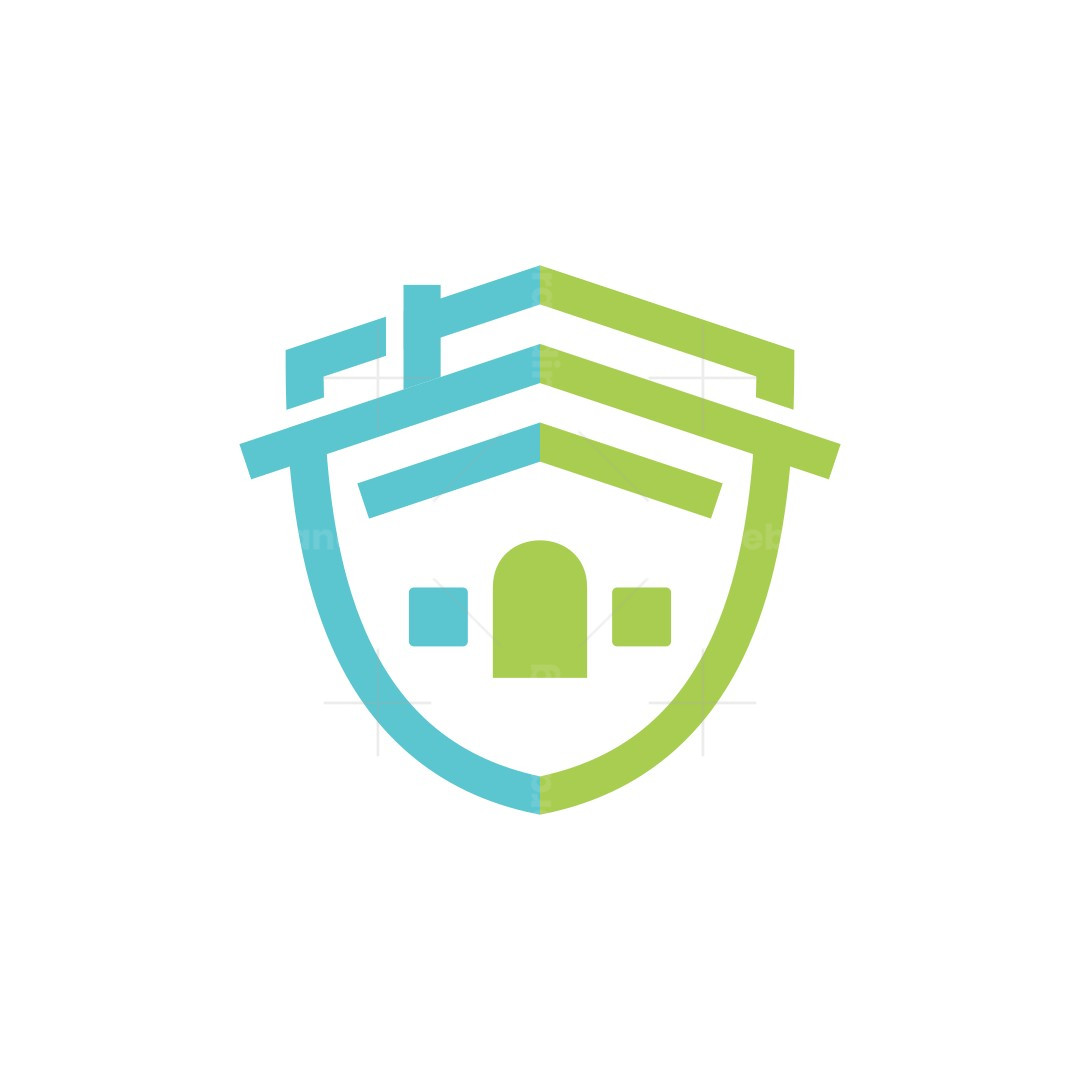 House Shield Green Blue Logo | Scalebranding