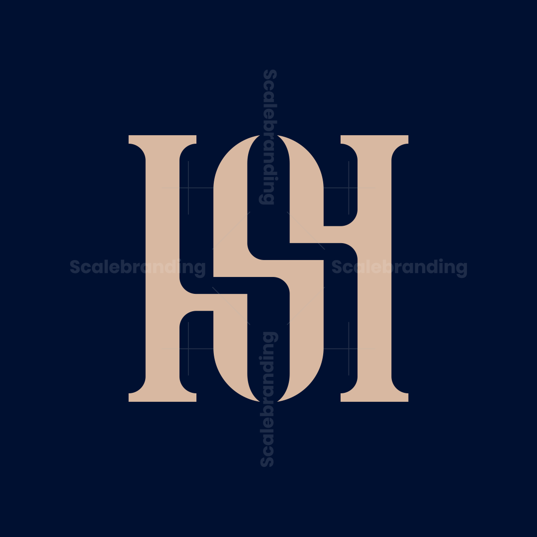 HS or SH Classy Masculine Monogram Logo | Scalebranding