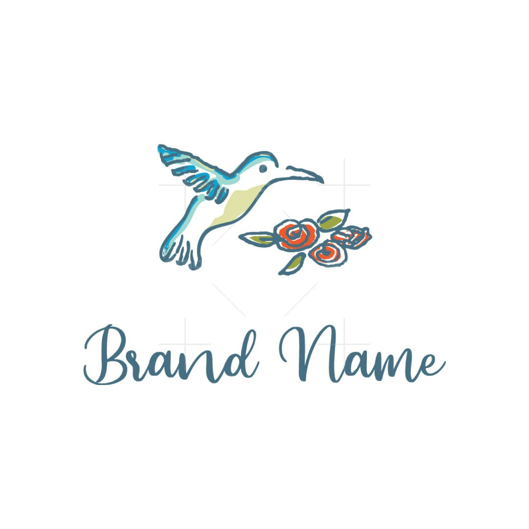 Humming Bird And Flower Logo | Scalebranding