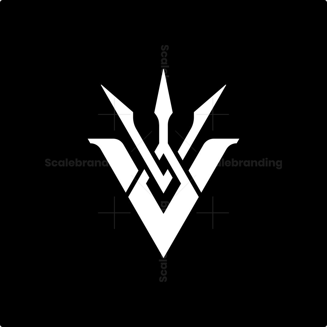 Iconic Trident V Letter Logo | Scalebranding