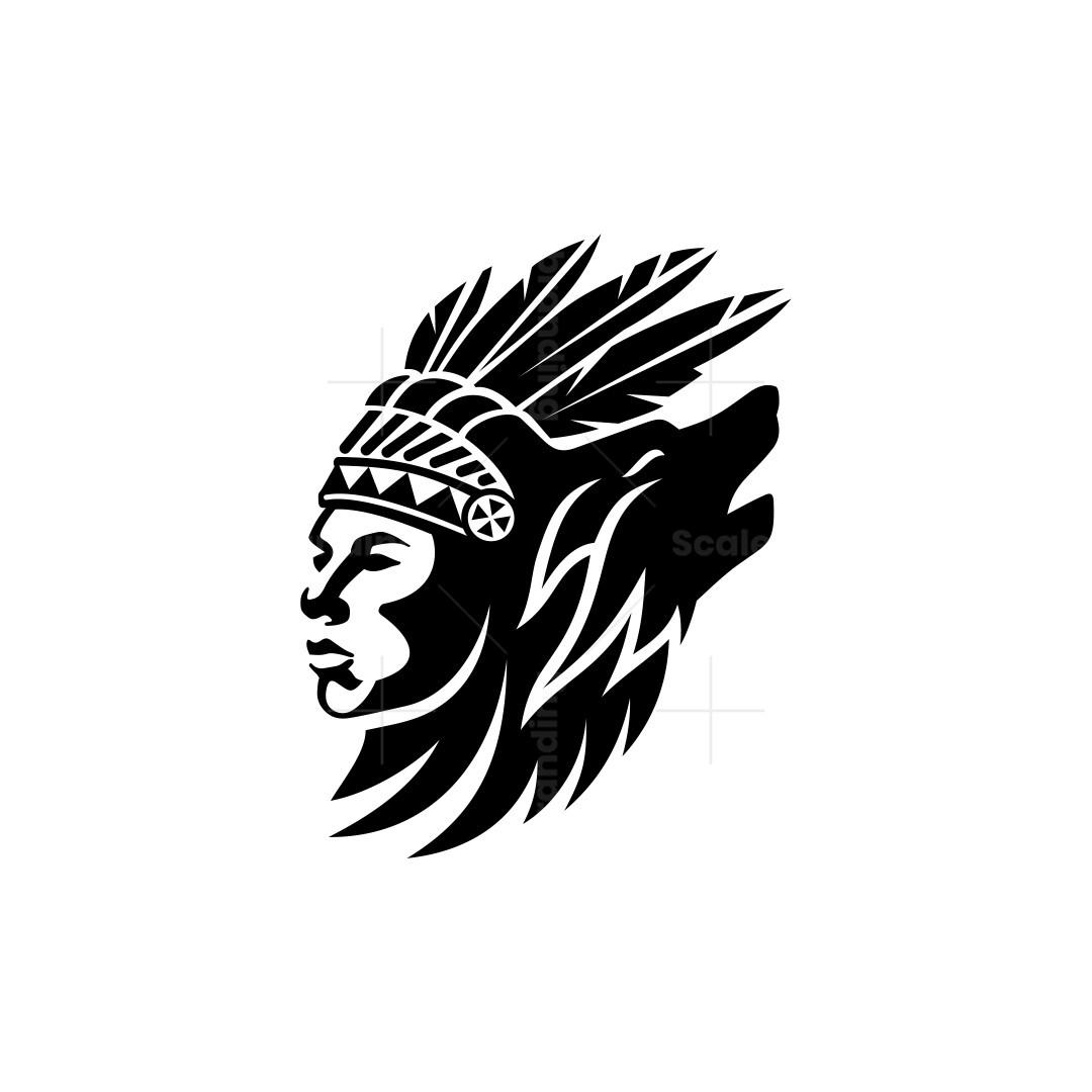 Indian Man and Wolf Logo | Scalebranding