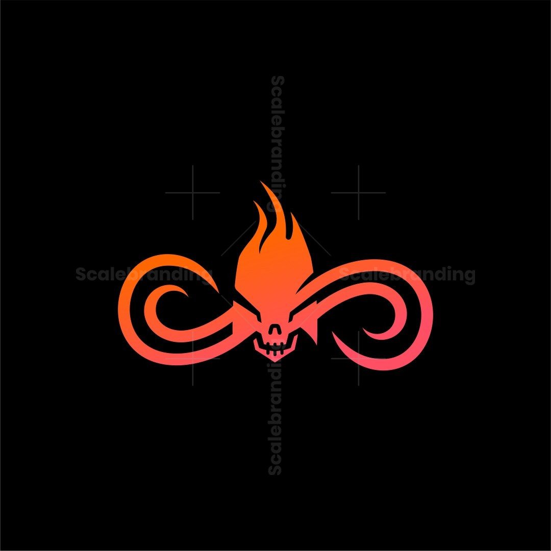 Infinity Skull Fire Logo | Scalebranding