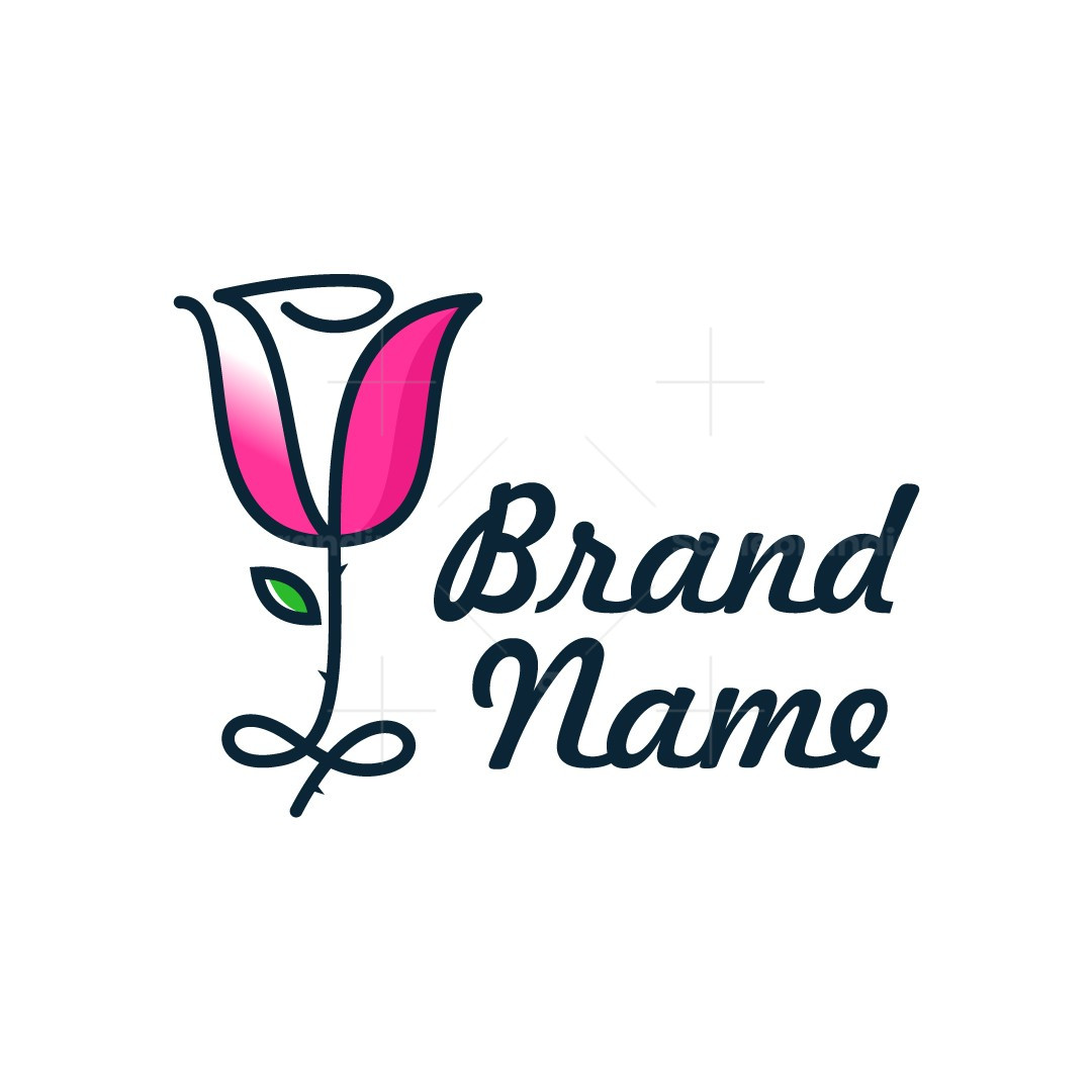 Initial Y Rose Flower Logo | Scalebranding