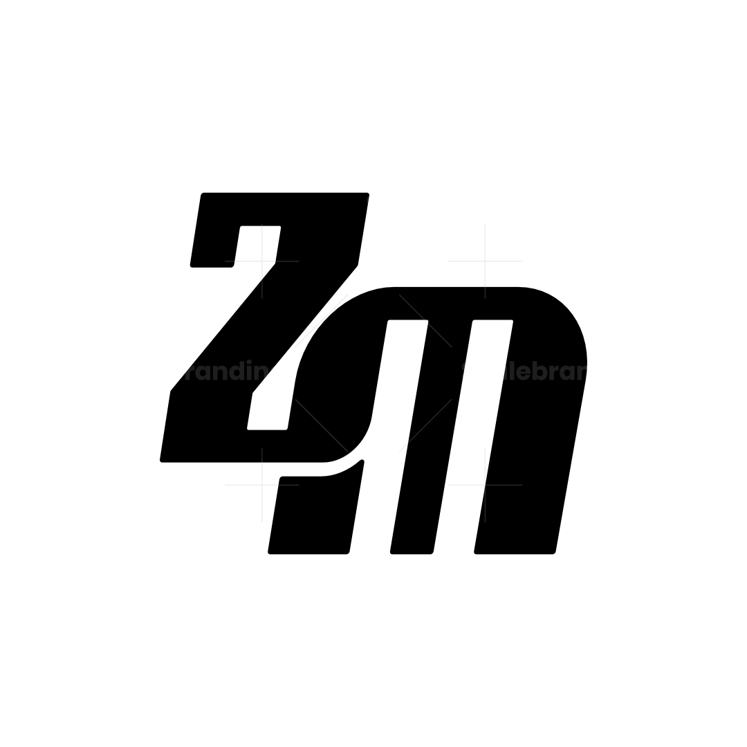 Letter ZM Initial MZ Italic Style Monogram Logo | Scalebranding