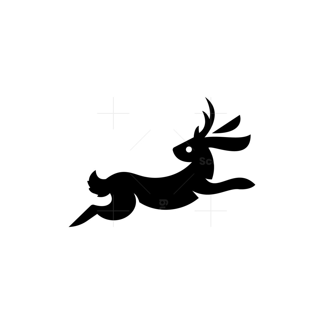 Silueta De Jackalope Corriendo Silueta Del Conejo Ilustraciones Stock,
