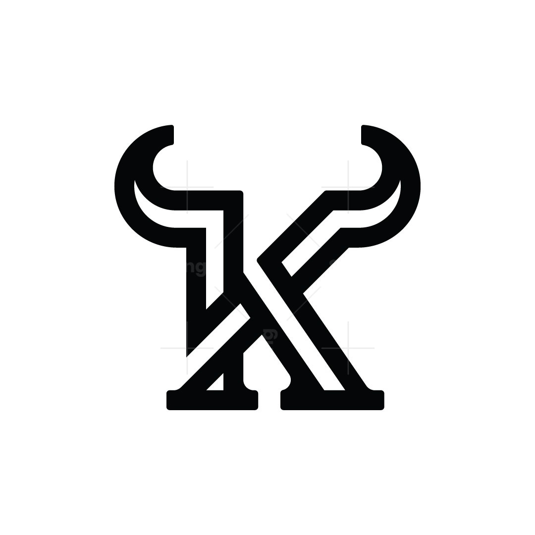 K Horned Letter Logo | Scalebranding