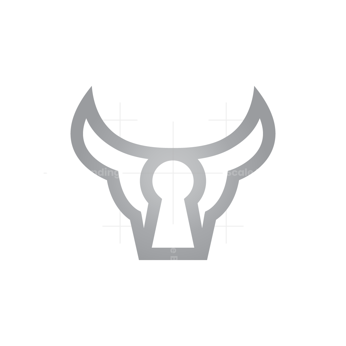Keyhole Bull Logo Real Estate Bull Head Logo | Scalebranding