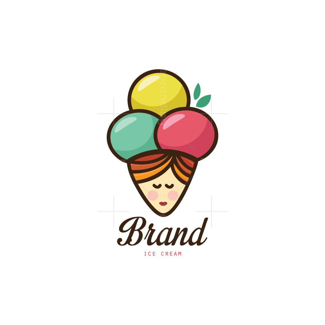 Lady Ice Cream Cone Logo | Scalebranding