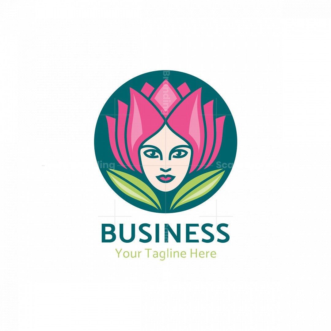 Stylish and creative Lady Lotus Logo | Scalebranding
