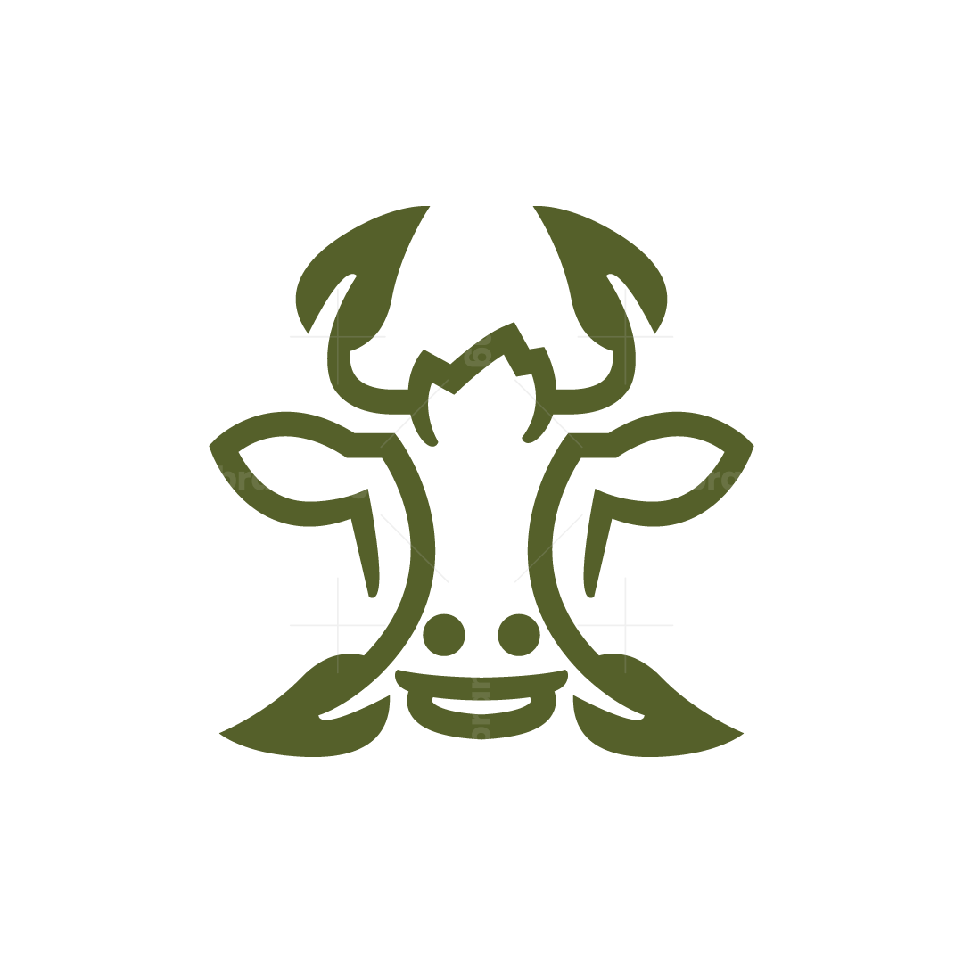 Leaf Cow Logo Nature Farm Cow Logo | Scalebranding