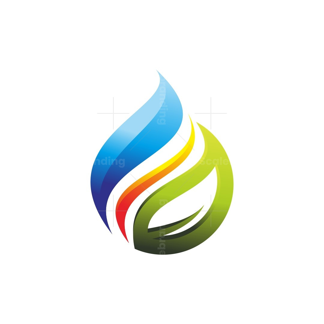 Leaf Drop Logo Isolated Abstract Water Drop In Green Leaf Logo Vector