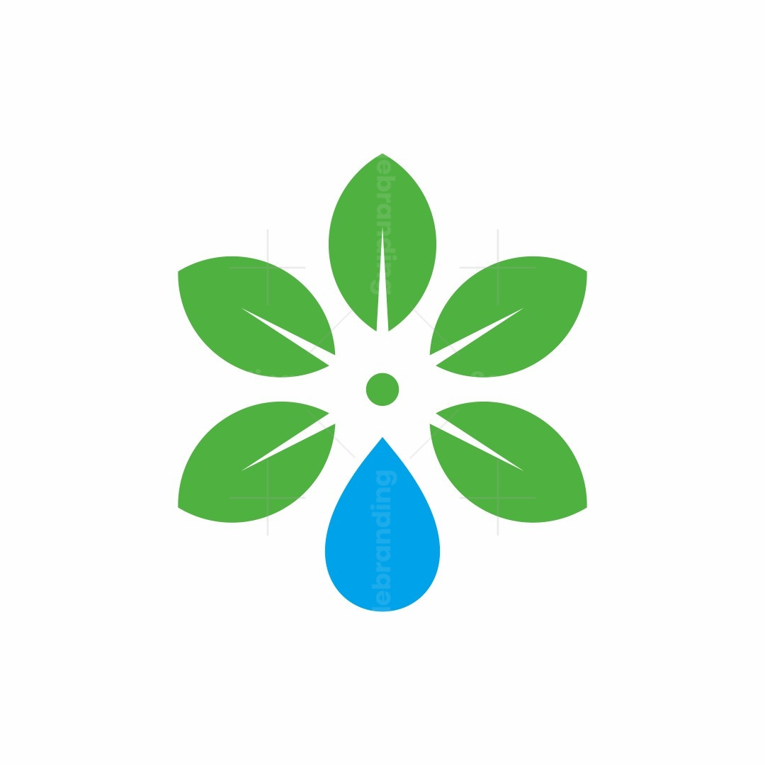 Leaf Drop Logo Isolated Abstract Water Drop In Green Leaf Logo Vector