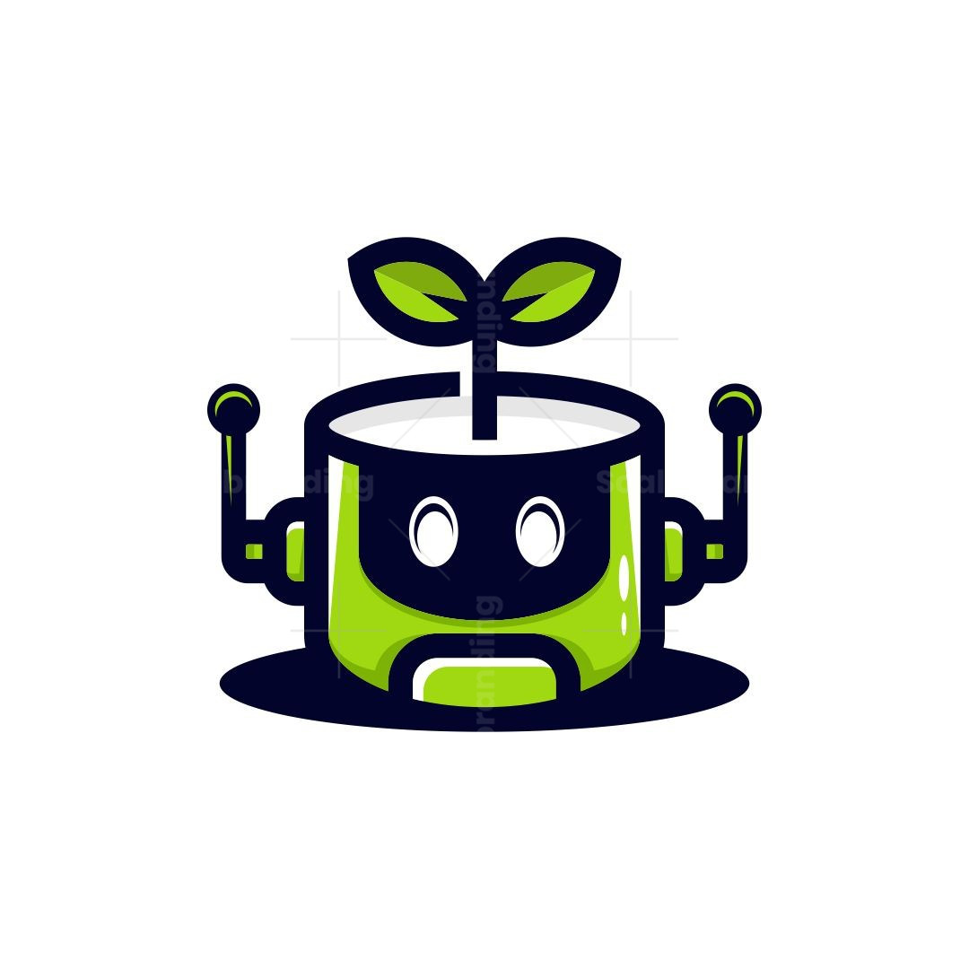 Leaf Robotic Mascot Logo | Scalebranding