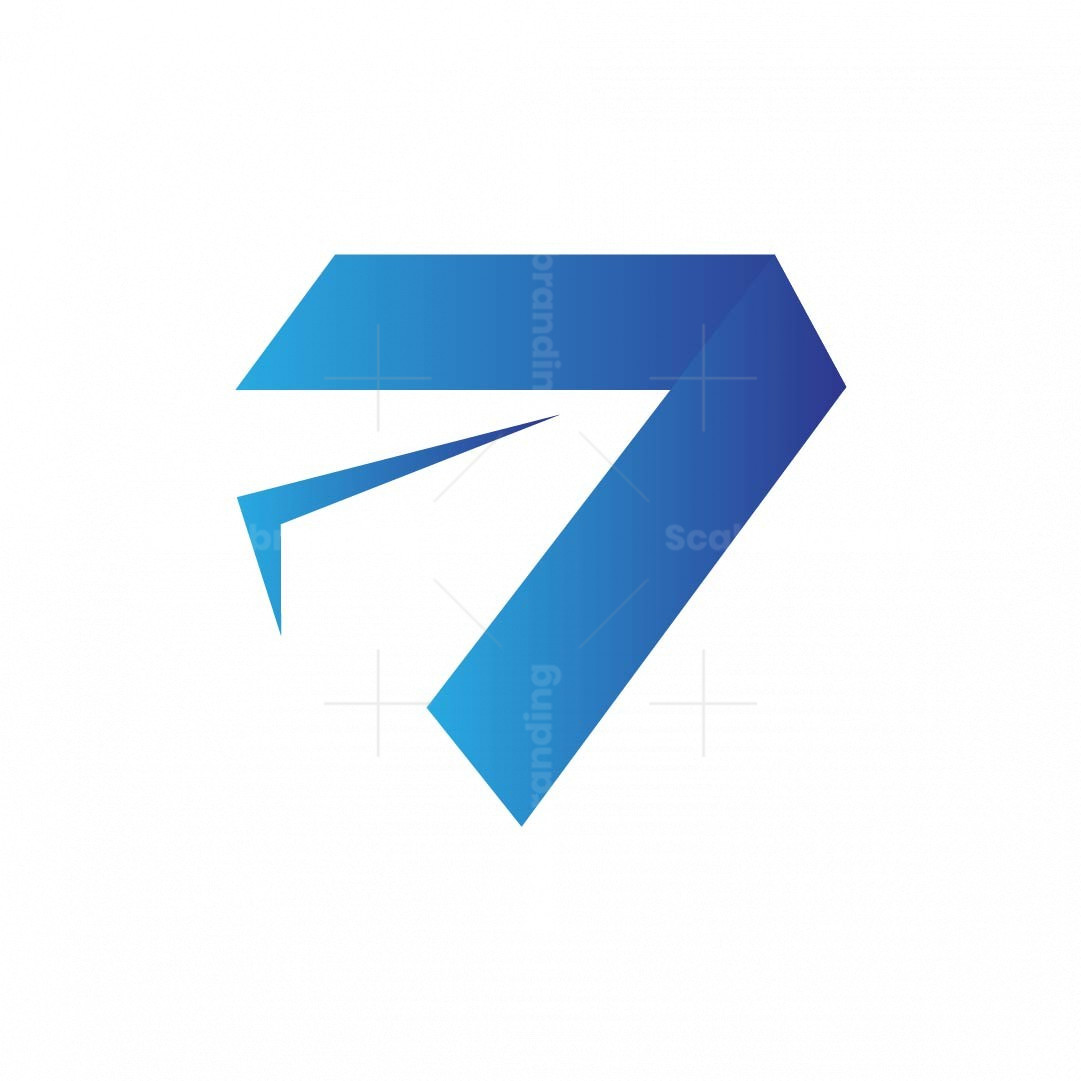 Letter 7 Paper Airplane Logo | Scalebranding