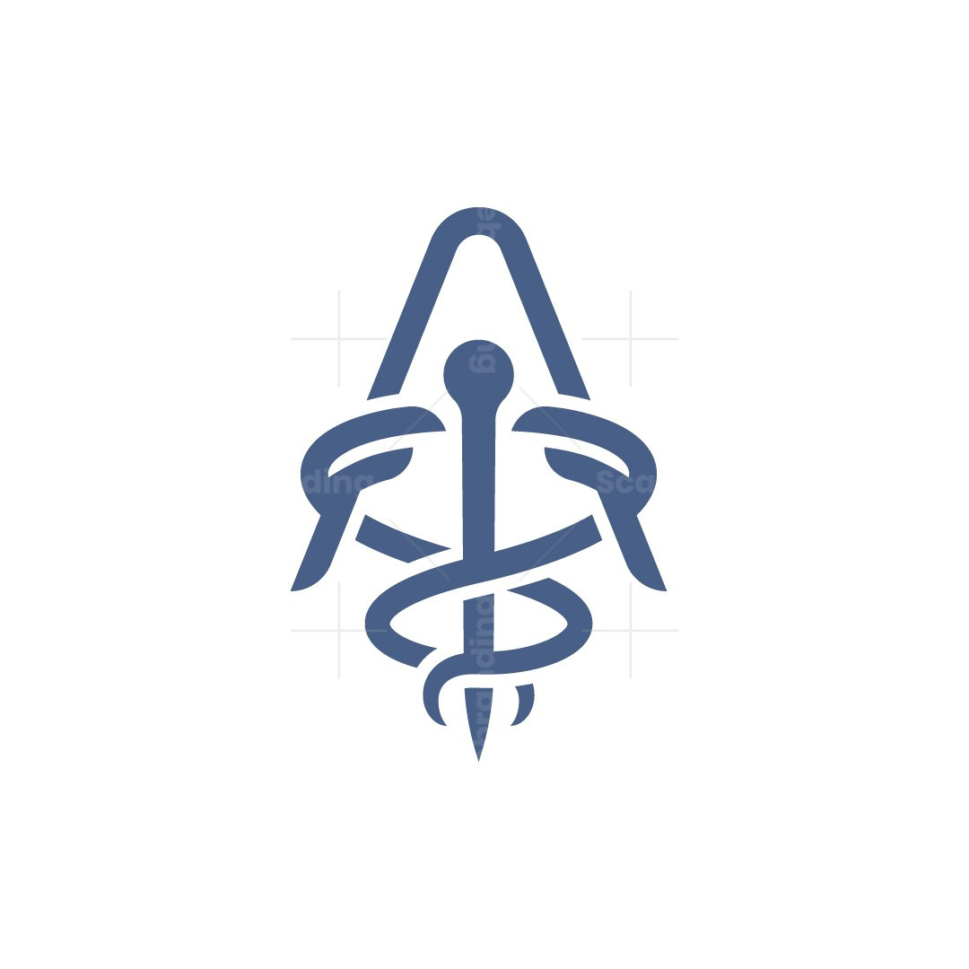 Letter A Caduceus Logo | Scalebranding