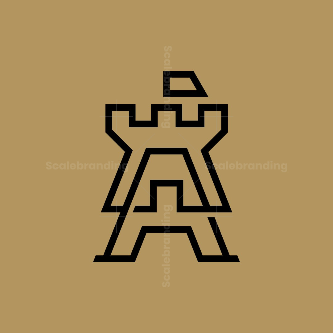 H Castle Logo H Letter Castle Logo Concept Design Stock Vector