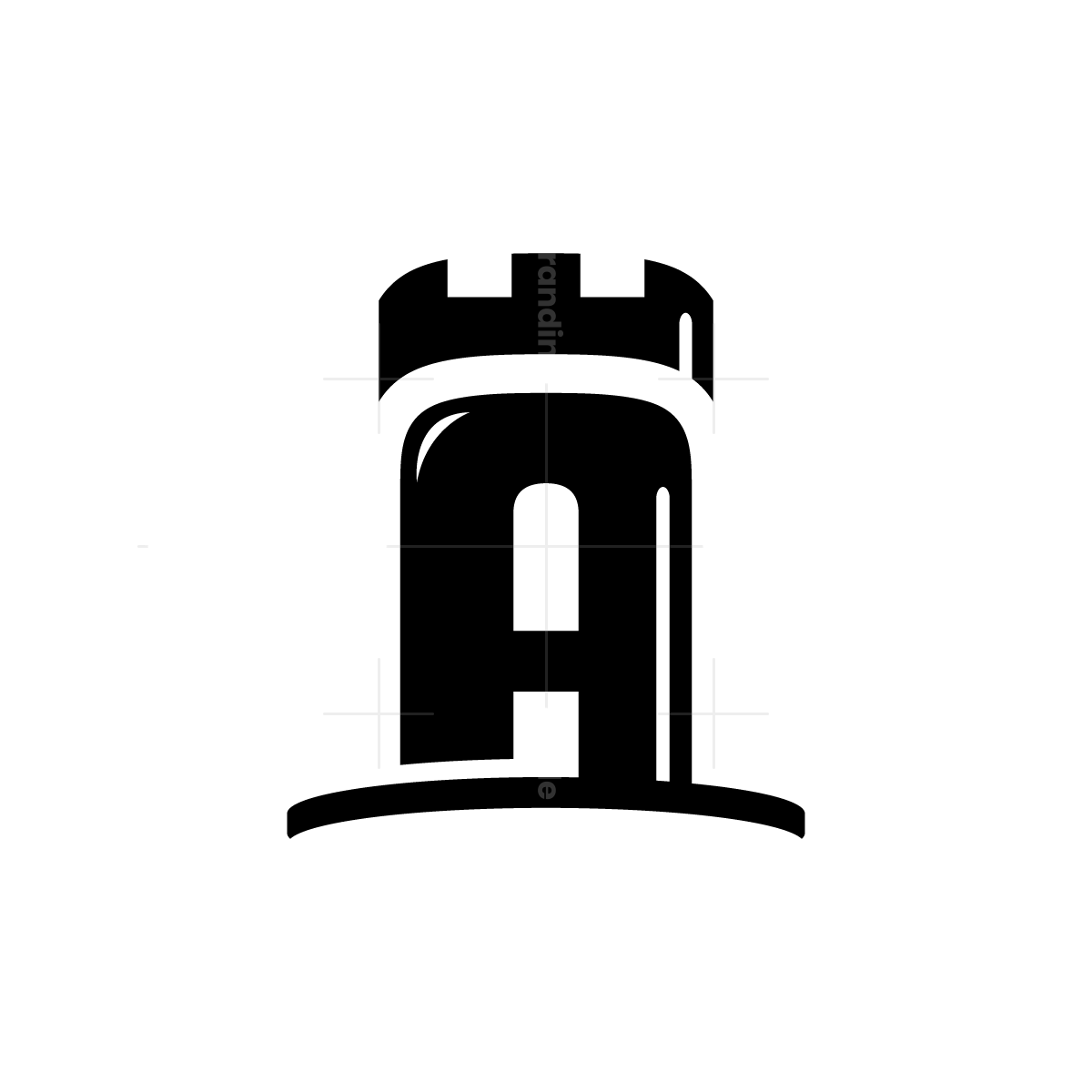 Letter A Fort Logo Black Castle Logo Fortress Logo | Scalebranding
