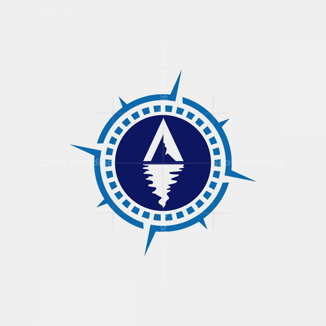 Letter A Iceberg Compass Logo | Scalebranding