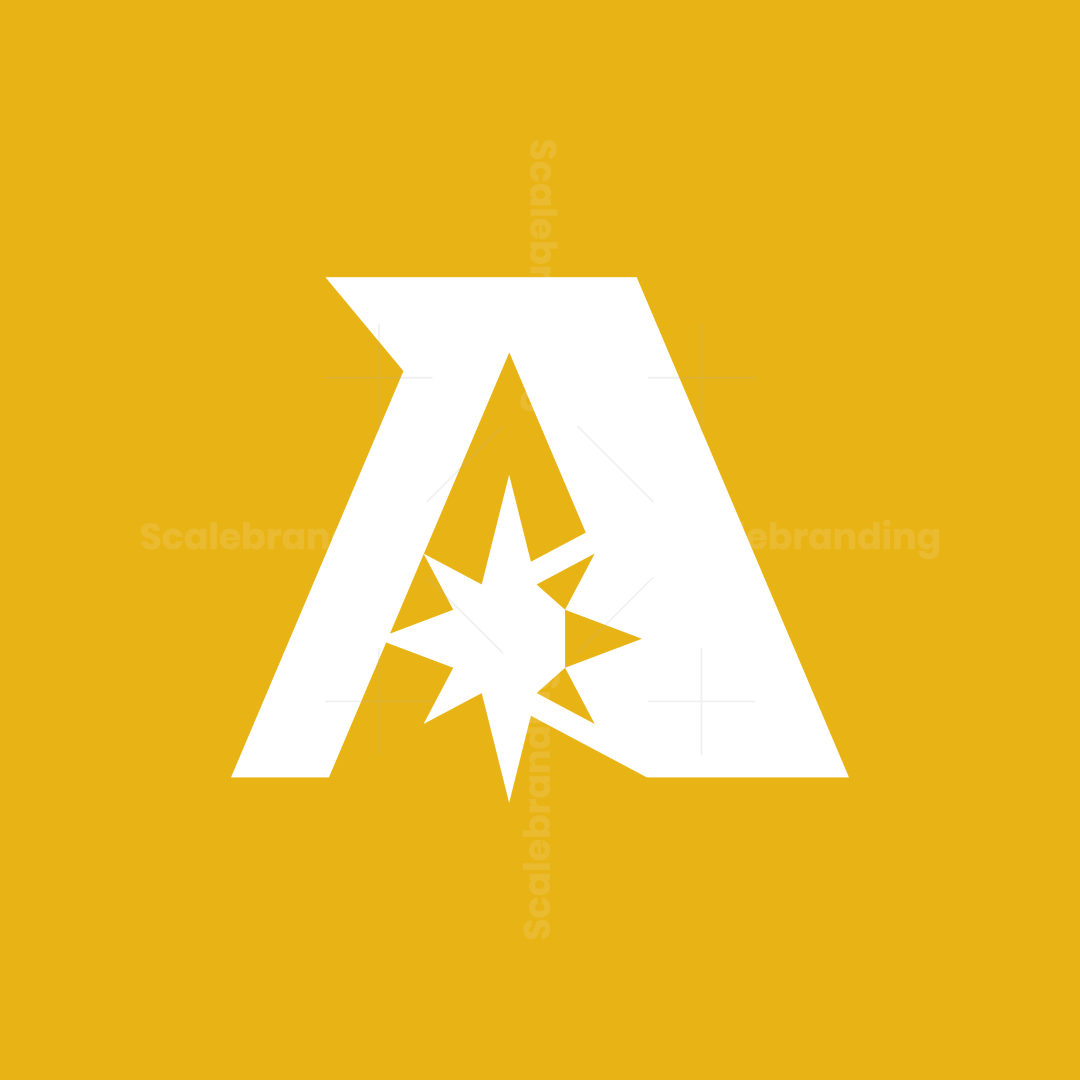 Letter A Sun Star Simple Logo | Scalebranding