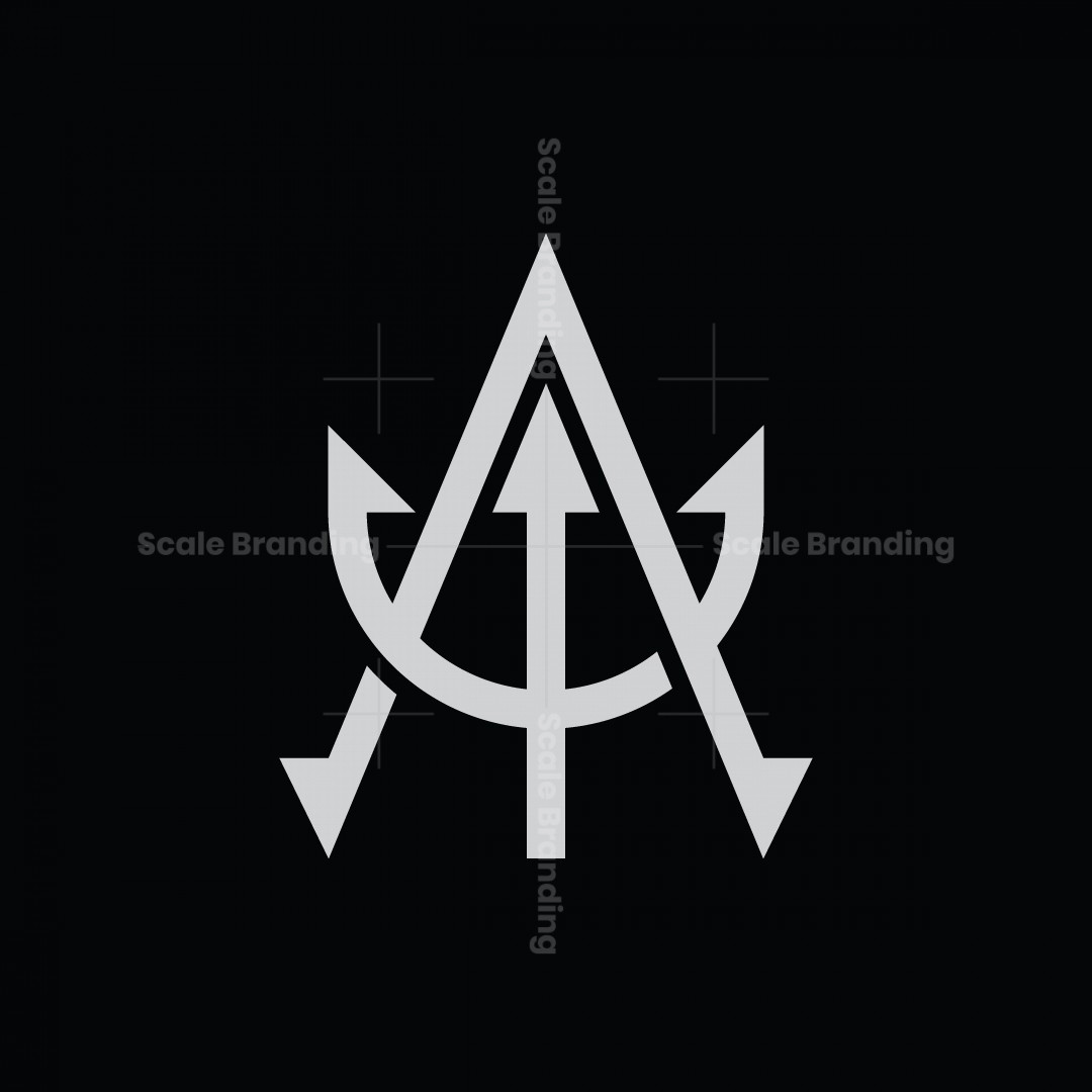 Letter A Trident Logo | Scalebranding