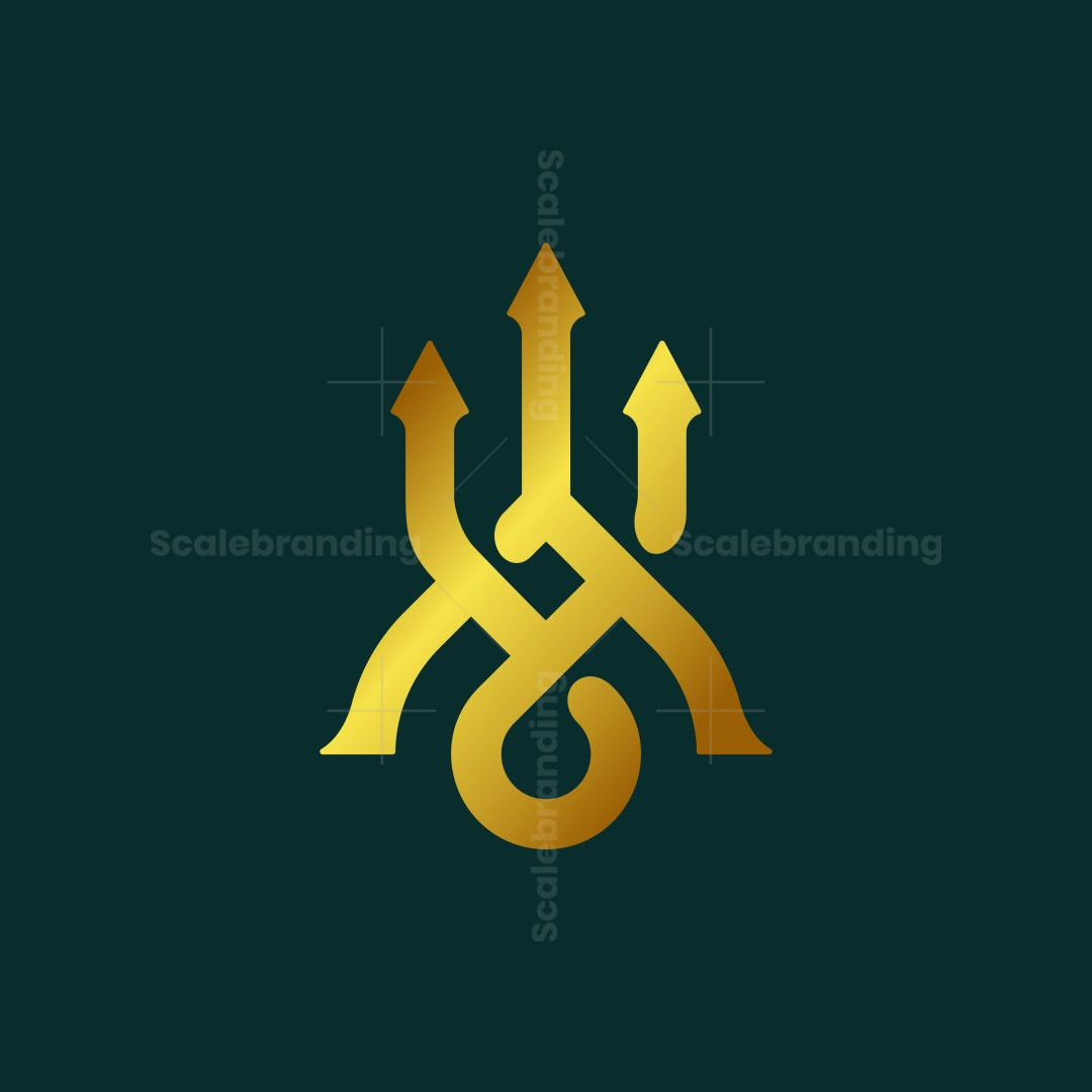 Letter AY YA Trident Logos | Scalebranding