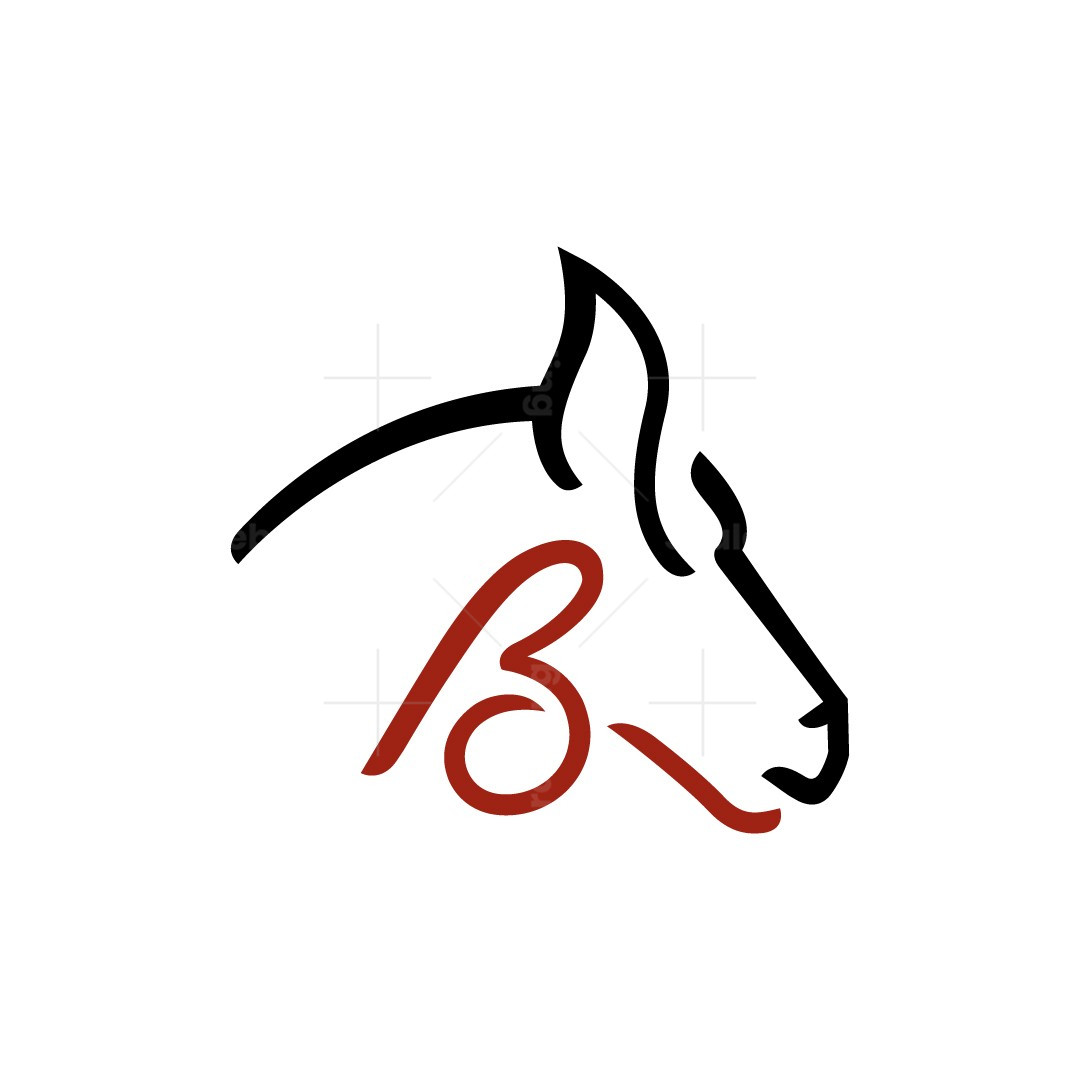Letter B Horse Logo Horse Head Logo Stallion Logo | Scalebranding