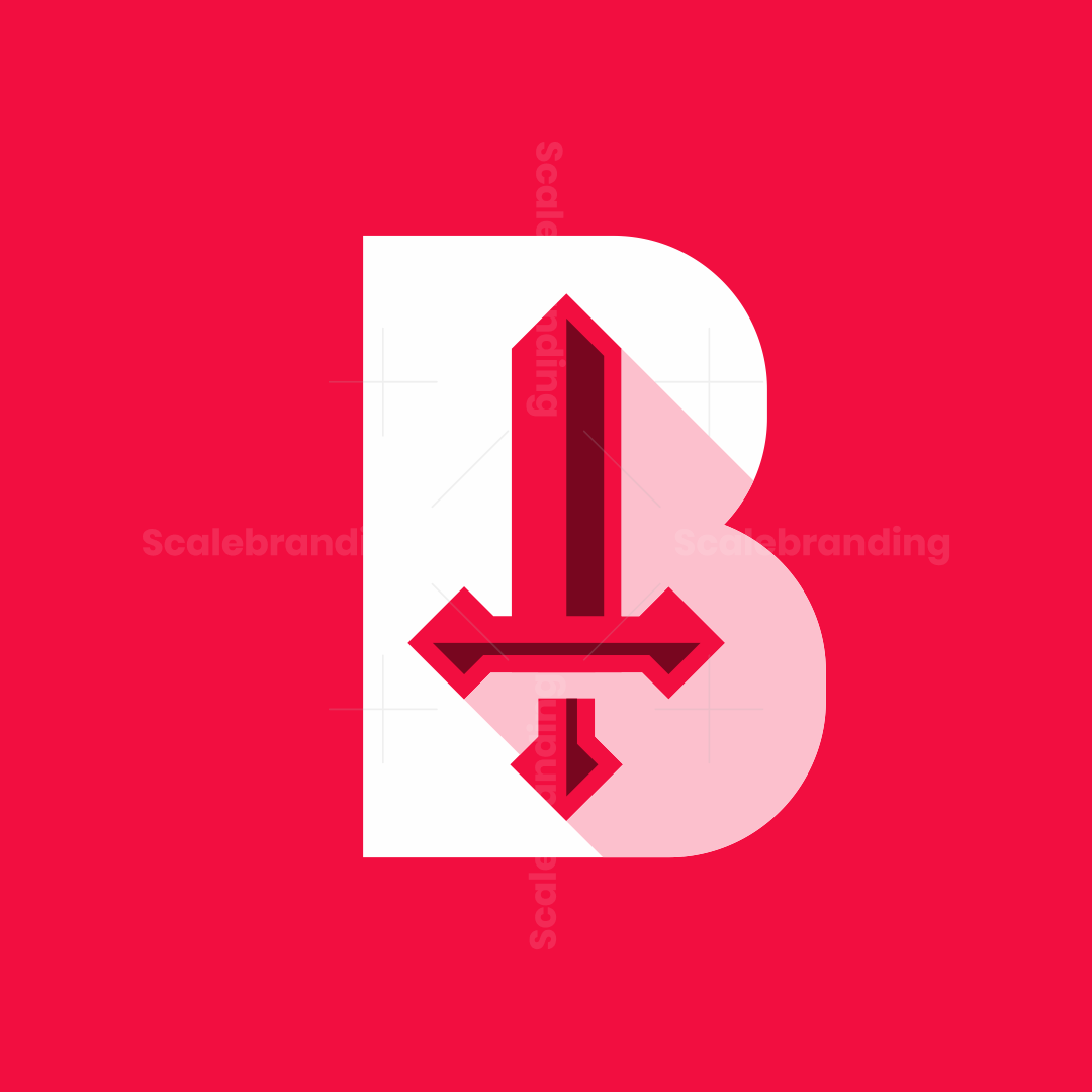 Letter B Sword Minimalist Logo | Scalebranding