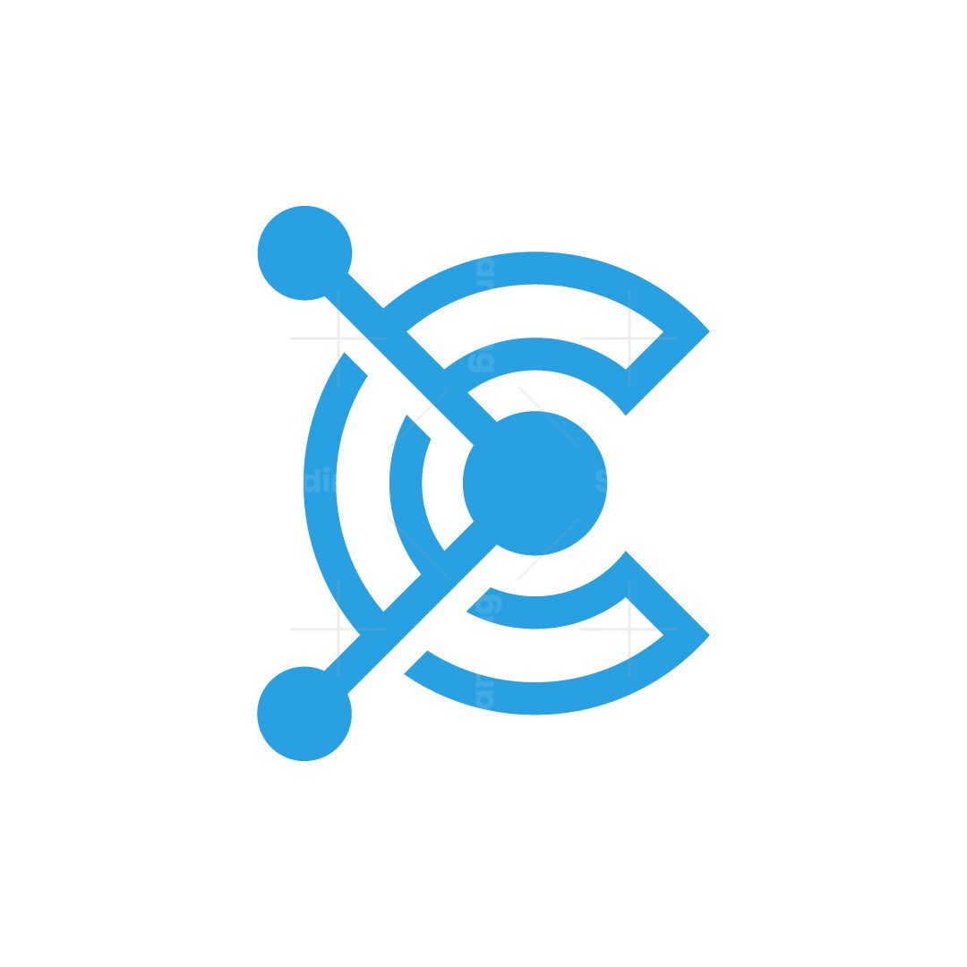 Letter C Connect Hub Logo | Scalebranding