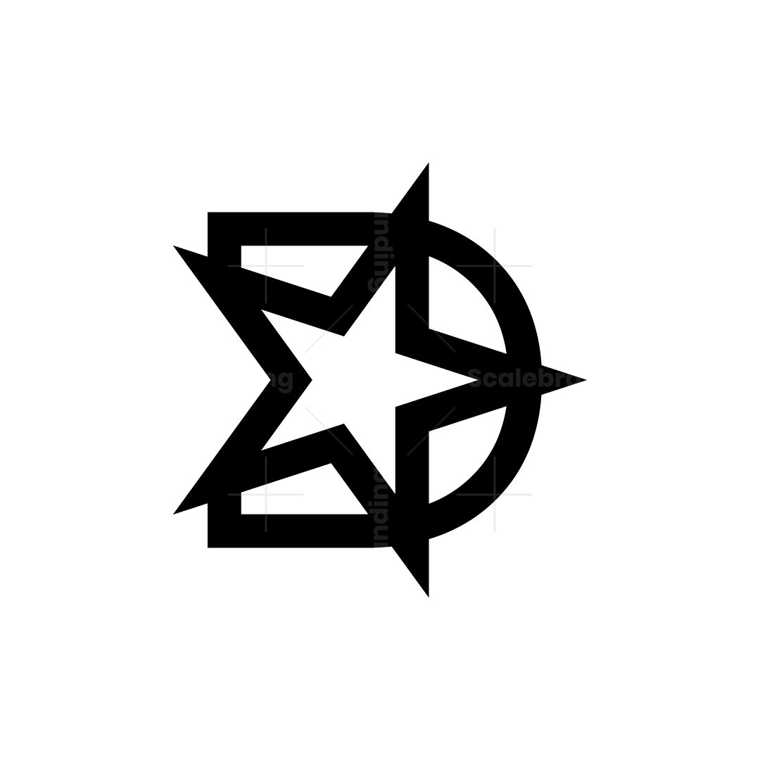 Dstar Logo Abstracte Eerste Letter D Star Logo. Goud Een Letter Met