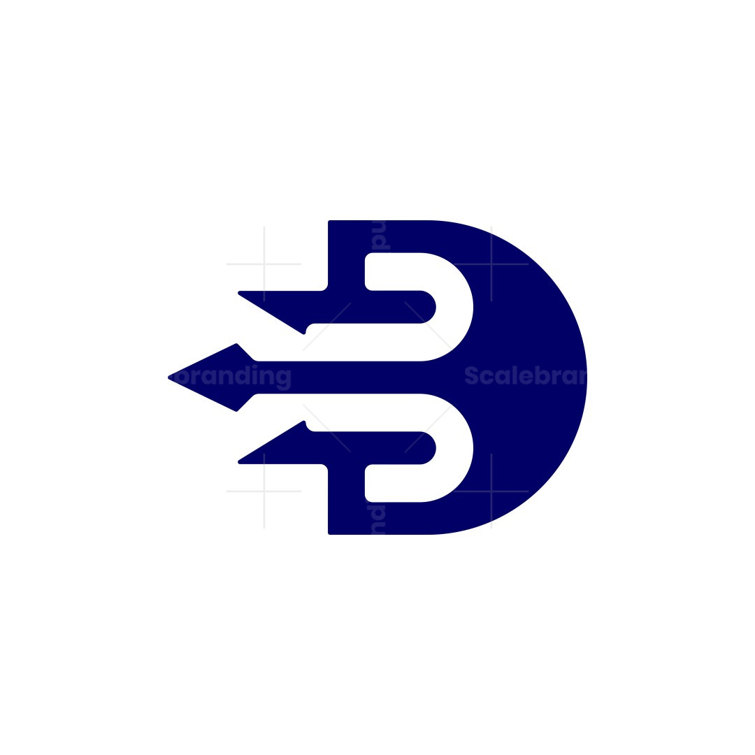 Letter D Trident Logo | Scalebranding