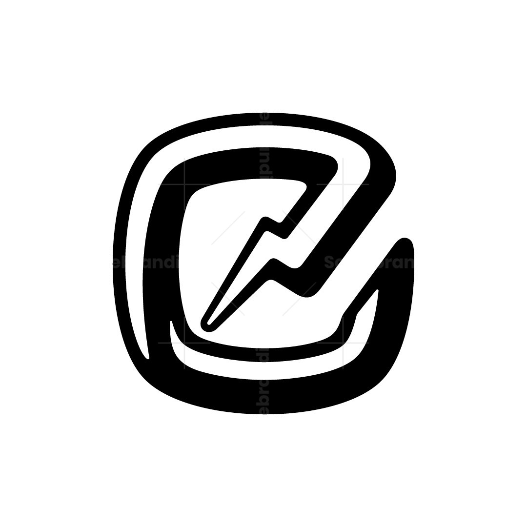 Circle Logo With Lightning Bolt Lightning, Electric Power Vector Logo