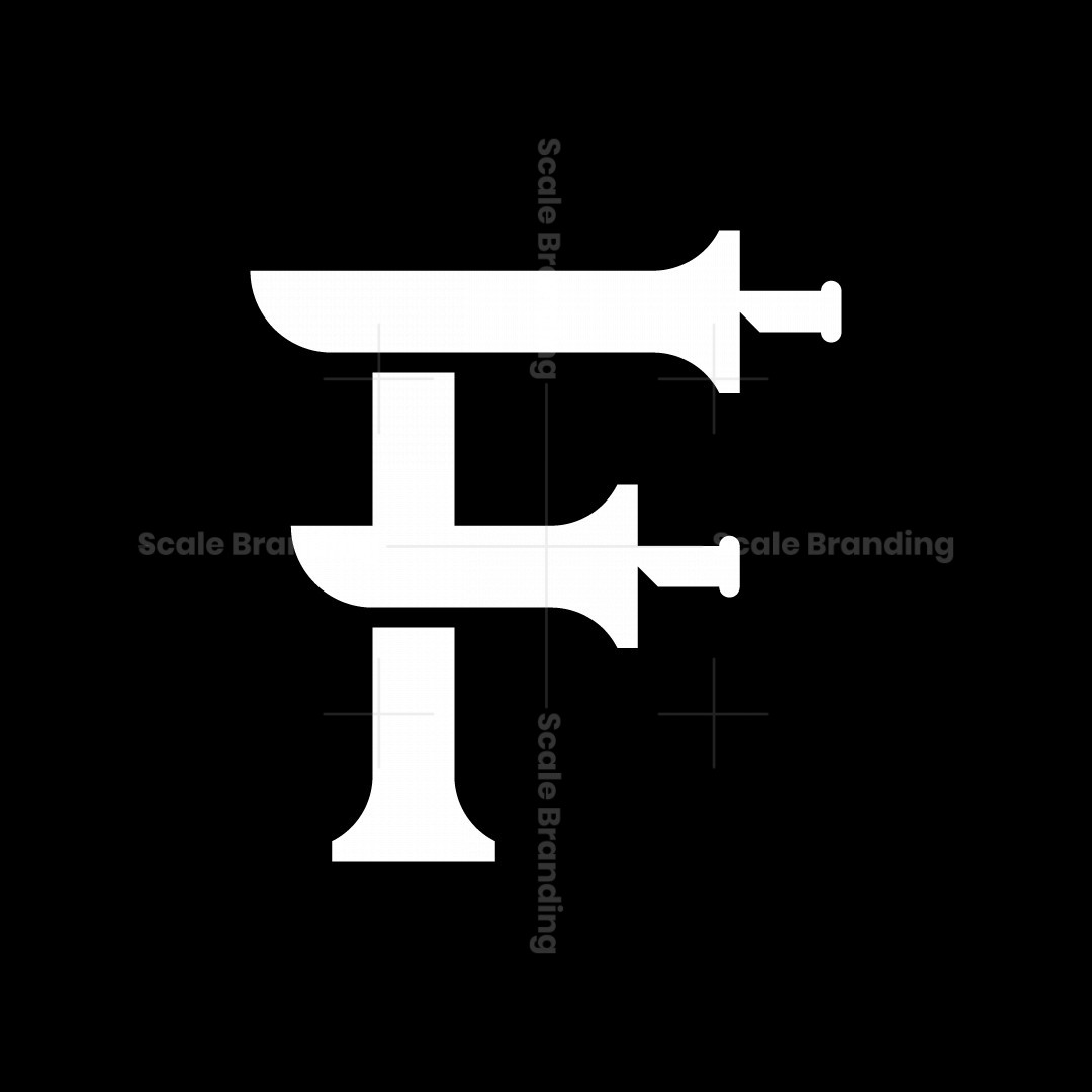 Letter F Sword Logo | Scalebranding