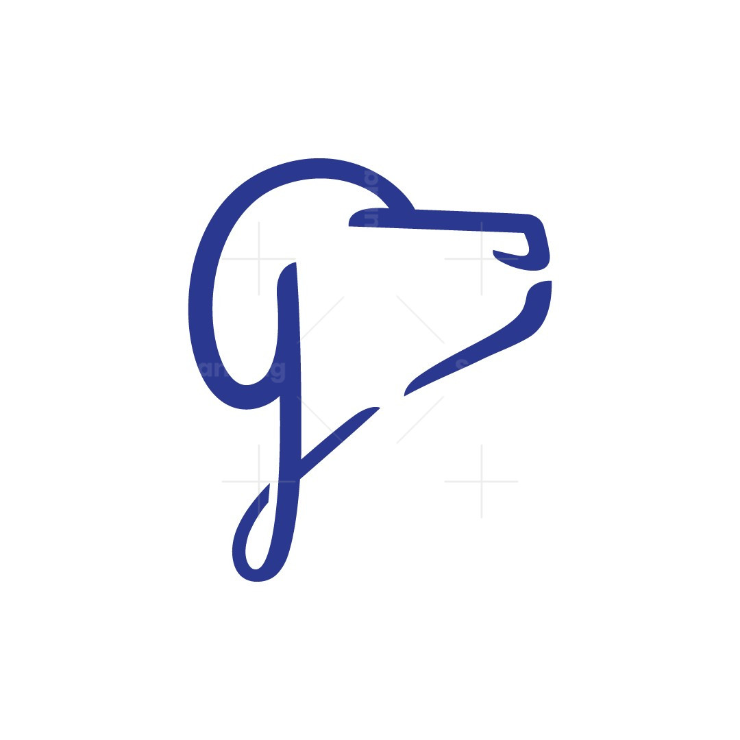 Blue Head Dog Logo Letter G Dog Logo | Scalebranding