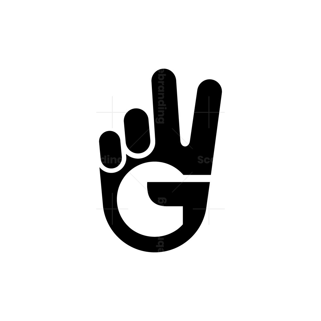 Letter G Victory Sign Logo | Scalebranding